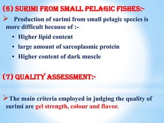 Preparation of surimi and minced based fishery products | PDF