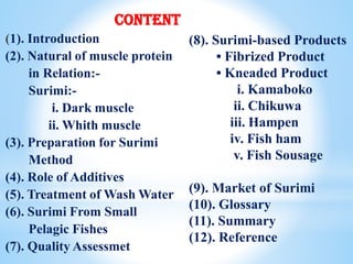 Preparation of surimi and minced based fishery products | PDF