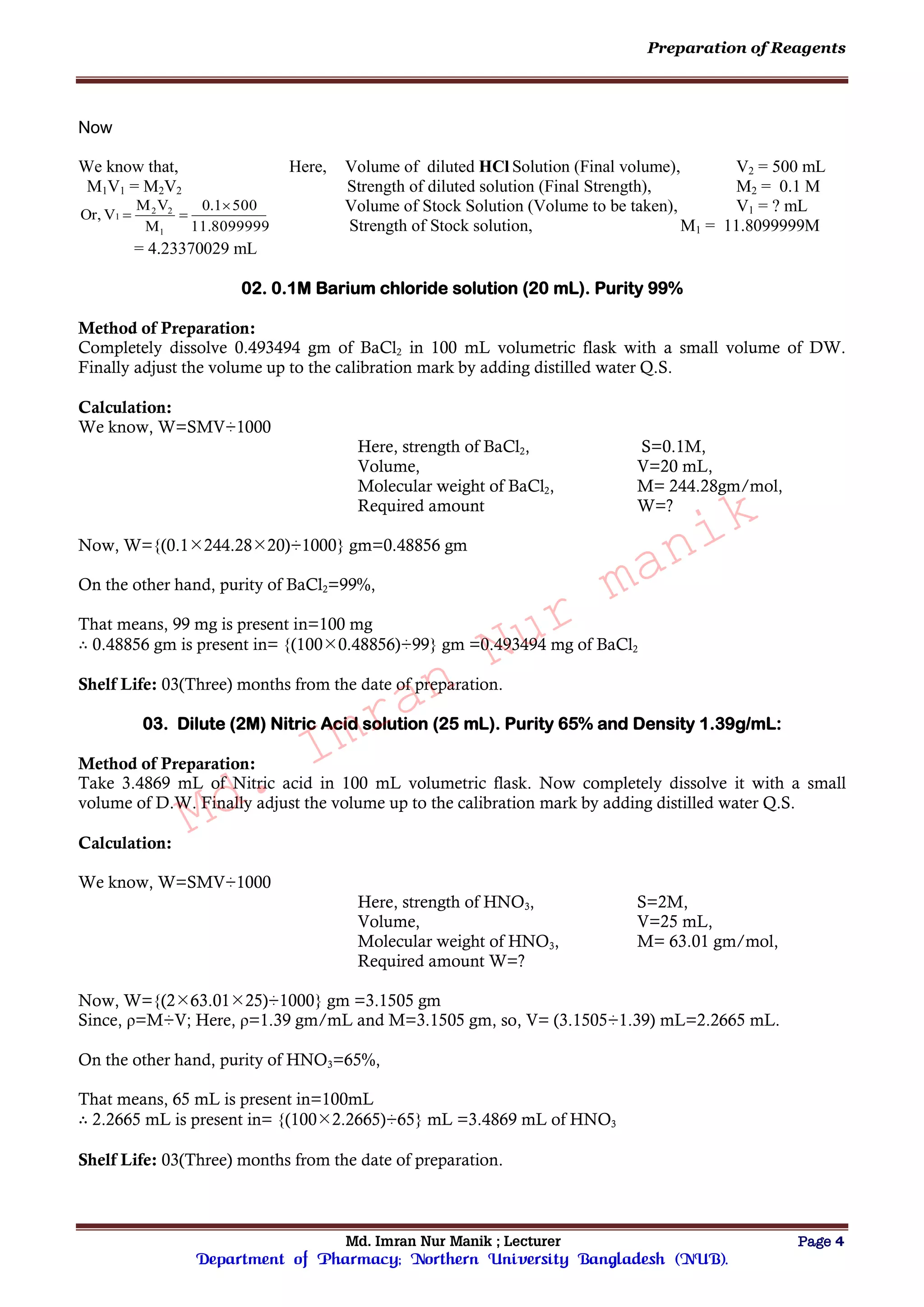 Preparation of the LAB reagents | PDF