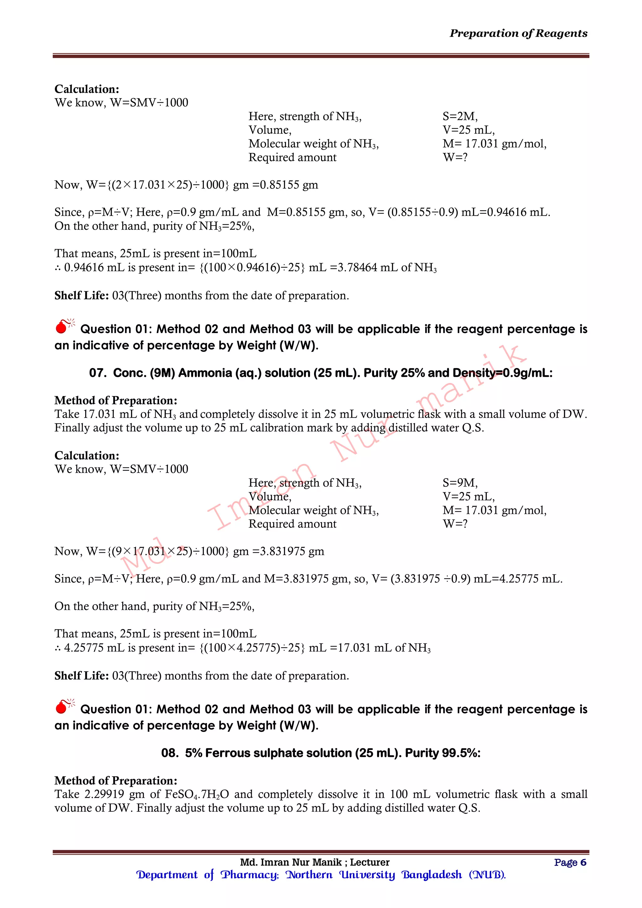 Preparation of the LAB reagents | PDF