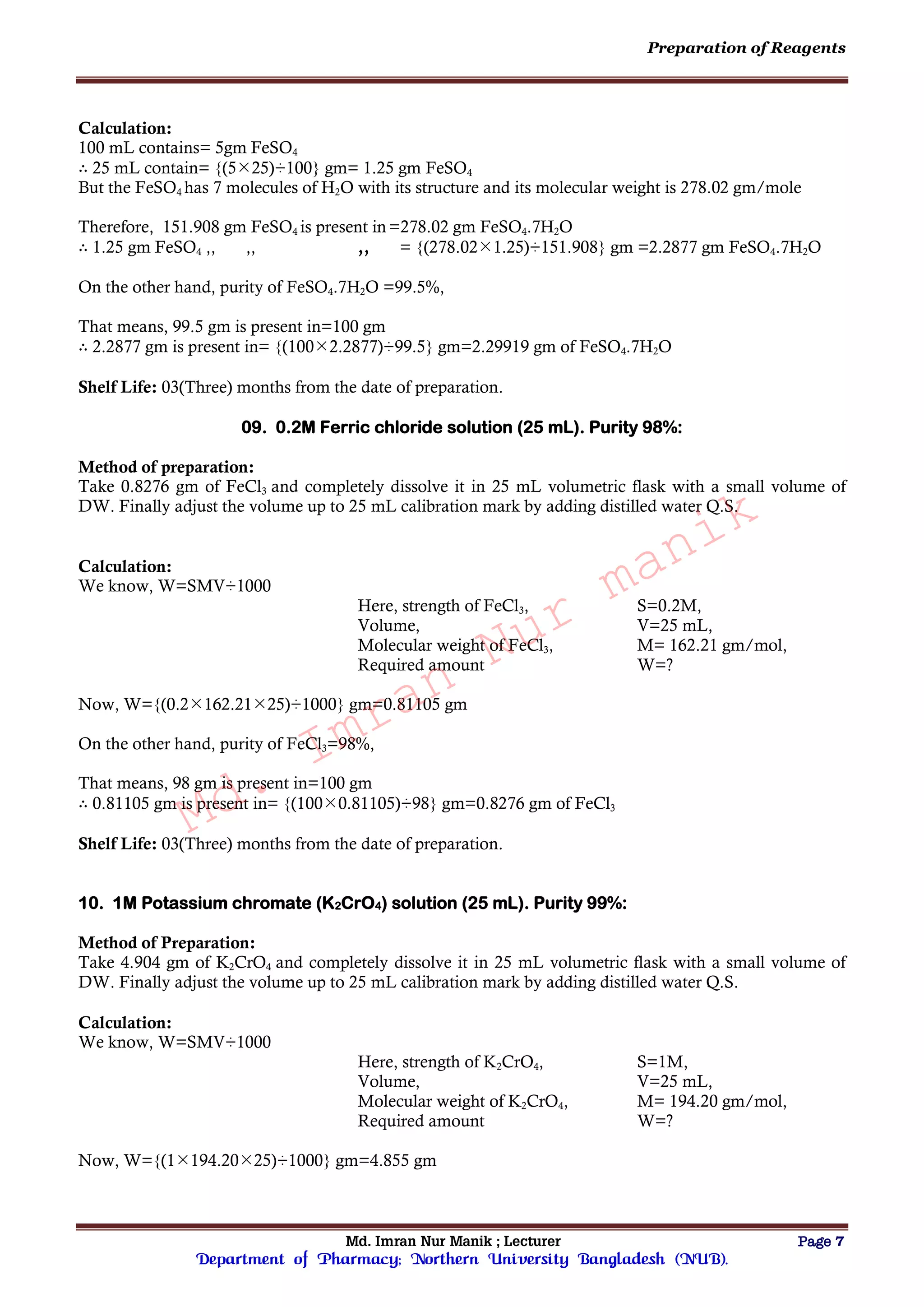 Preparation of the LAB reagents | PDF