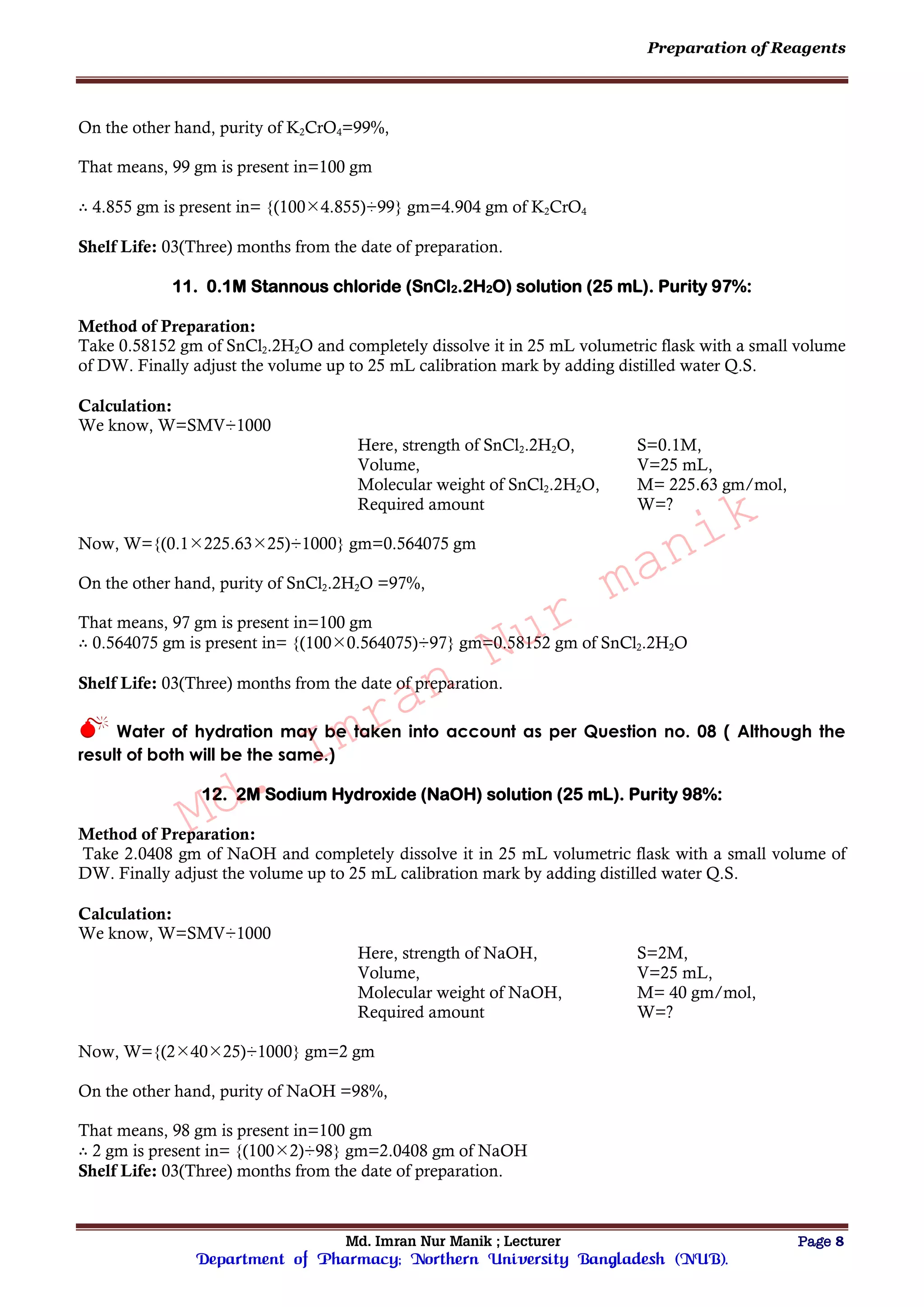 Preparation of the LAB reagents | PDF