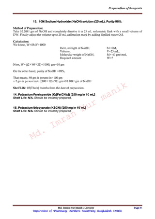 Preparation of the LAB reagents | PDF