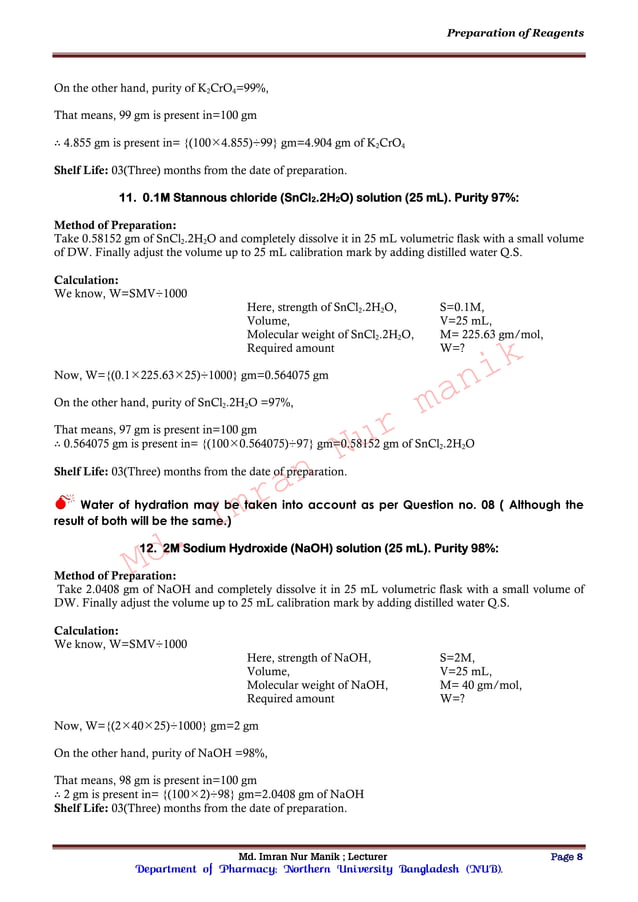 Preparation of the LAB reagents | PDF