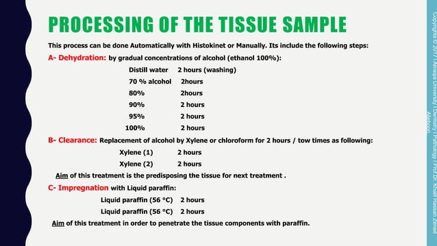 Preparation of tissue glass slide.practice | PPTX | Chemistry | Science