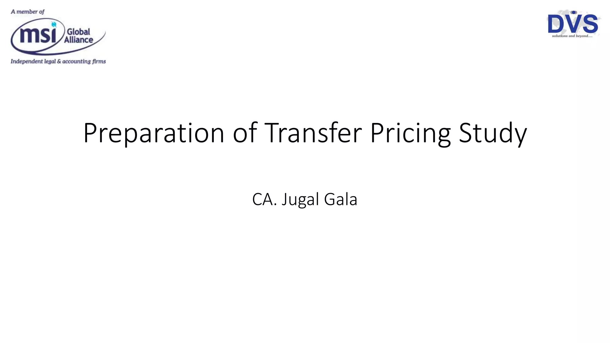 Preparation of Transfer Pricing Study | PPTX