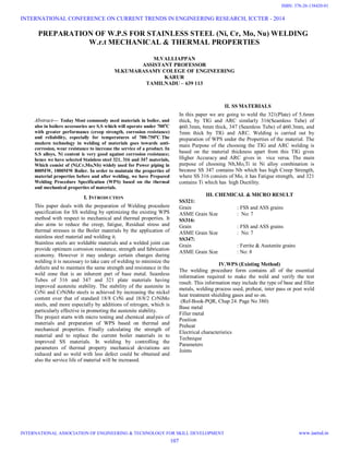 Preparation of wps for stainless steel | PDF
