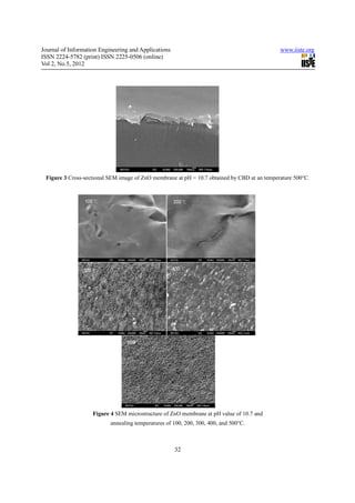 Preparation of zn o membrane by chemical bath deposition | PDF