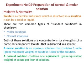 Preparation process of normal and molar solution.pptx