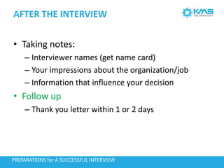 Preparations For A Successful Interview | PDF