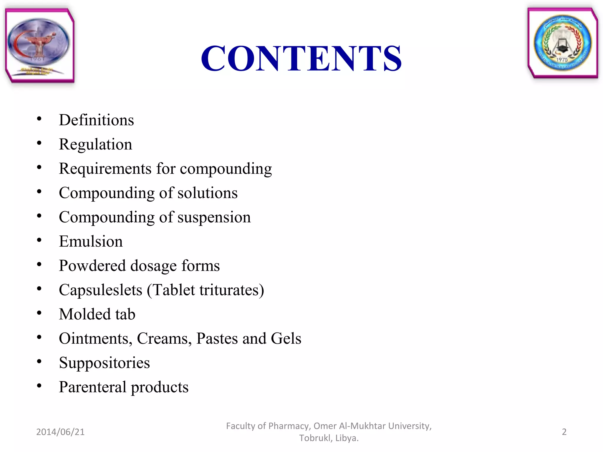 Preparations in pharmacy of hospital | PPT