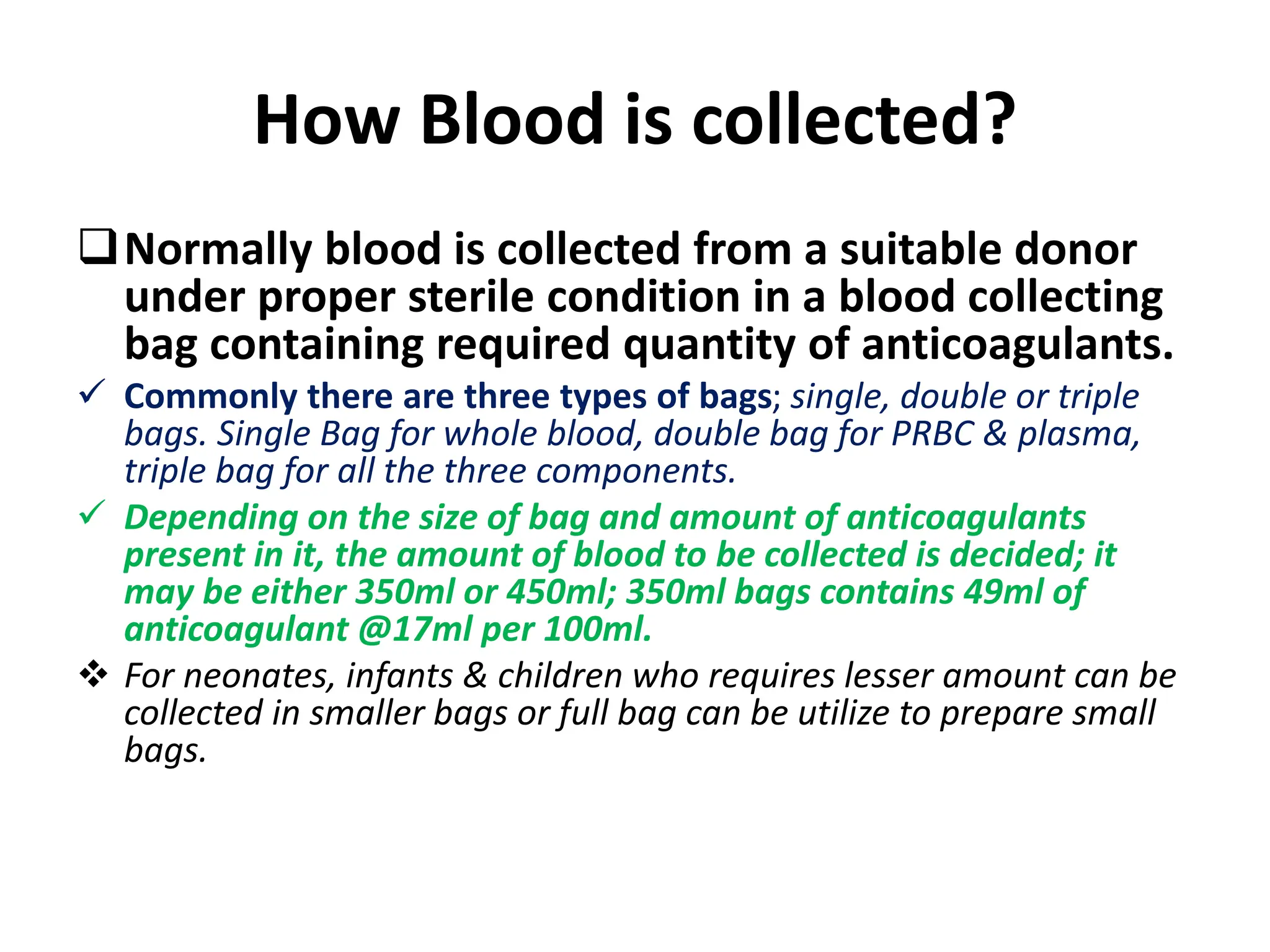 Preparations of Blood component, for use. | PPTX