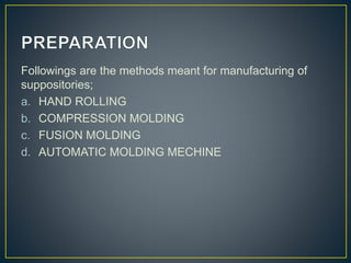 Preparations of suppository | PPTX