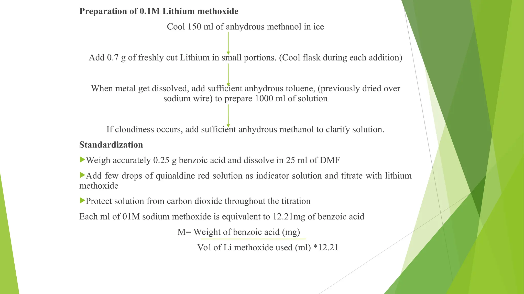 Titrant Solutions used in Non-Aq. Titrations | PPT