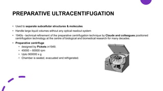 Preparative and analytical centrifugation | PPTX