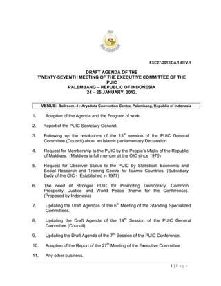 Preparatory document of agenda | PDF