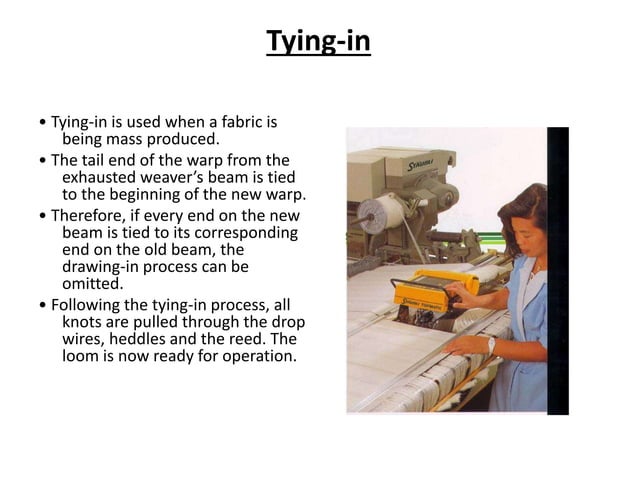 Preparatory process in weaving textile.pptx | Needlework | Arts and Crafts