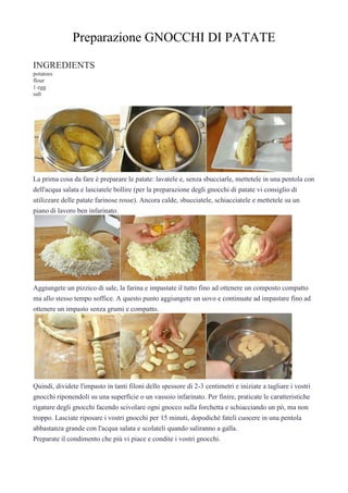 Preparazione gnocchi di patate | PDF