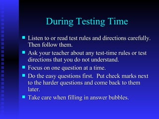 Prepare For Test Day | PPT