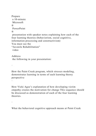 Prepare a 10-minute Microsoft® PowerPoint® presentation .docx