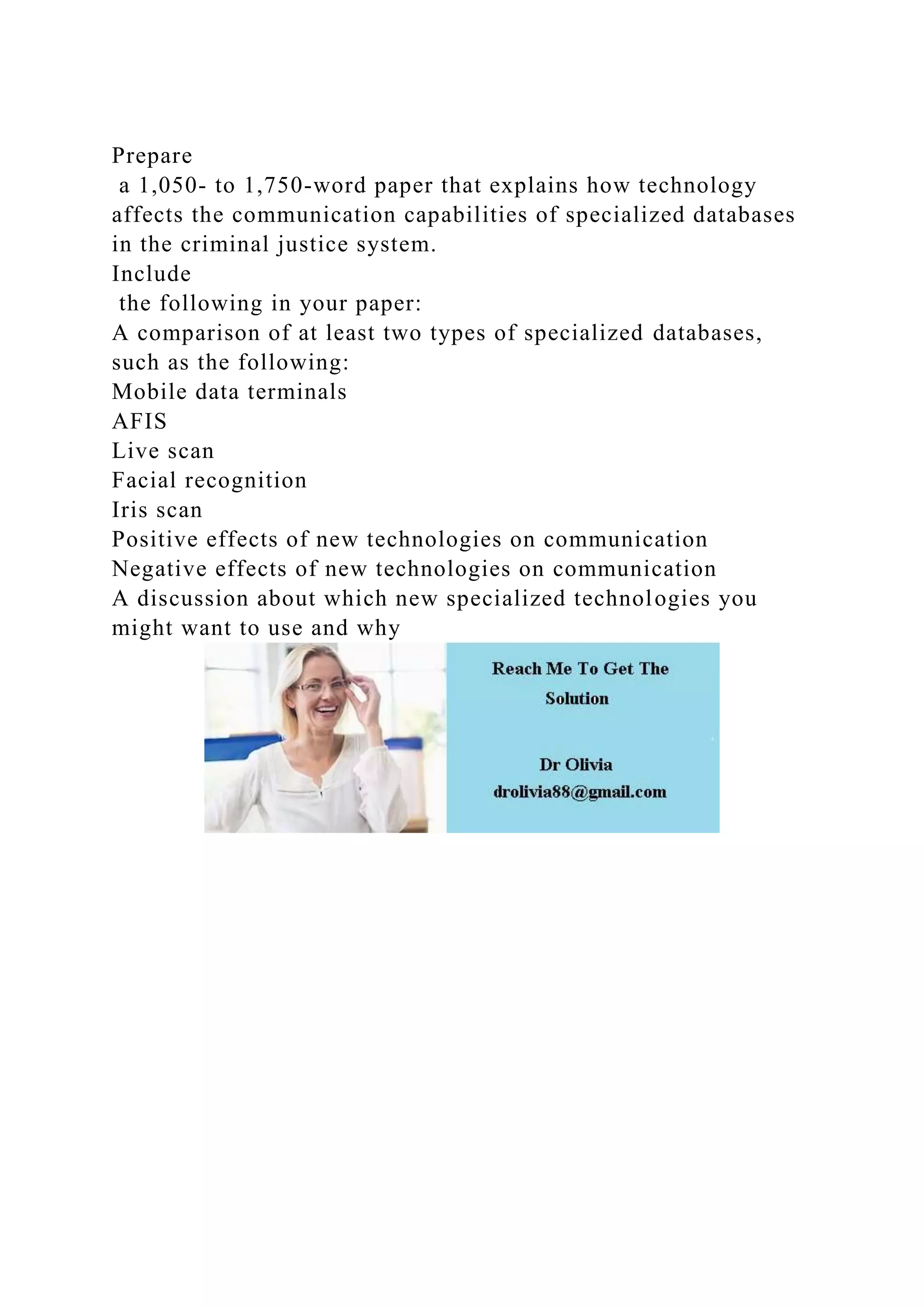 Prepare a 1,050- to 1,750-word paper that explains how technology .docx