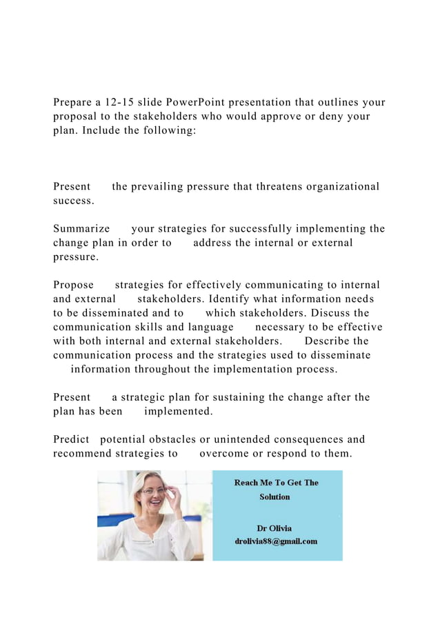 Prepare a 12-15 slide PowerPoint presentation that outlines your.docx