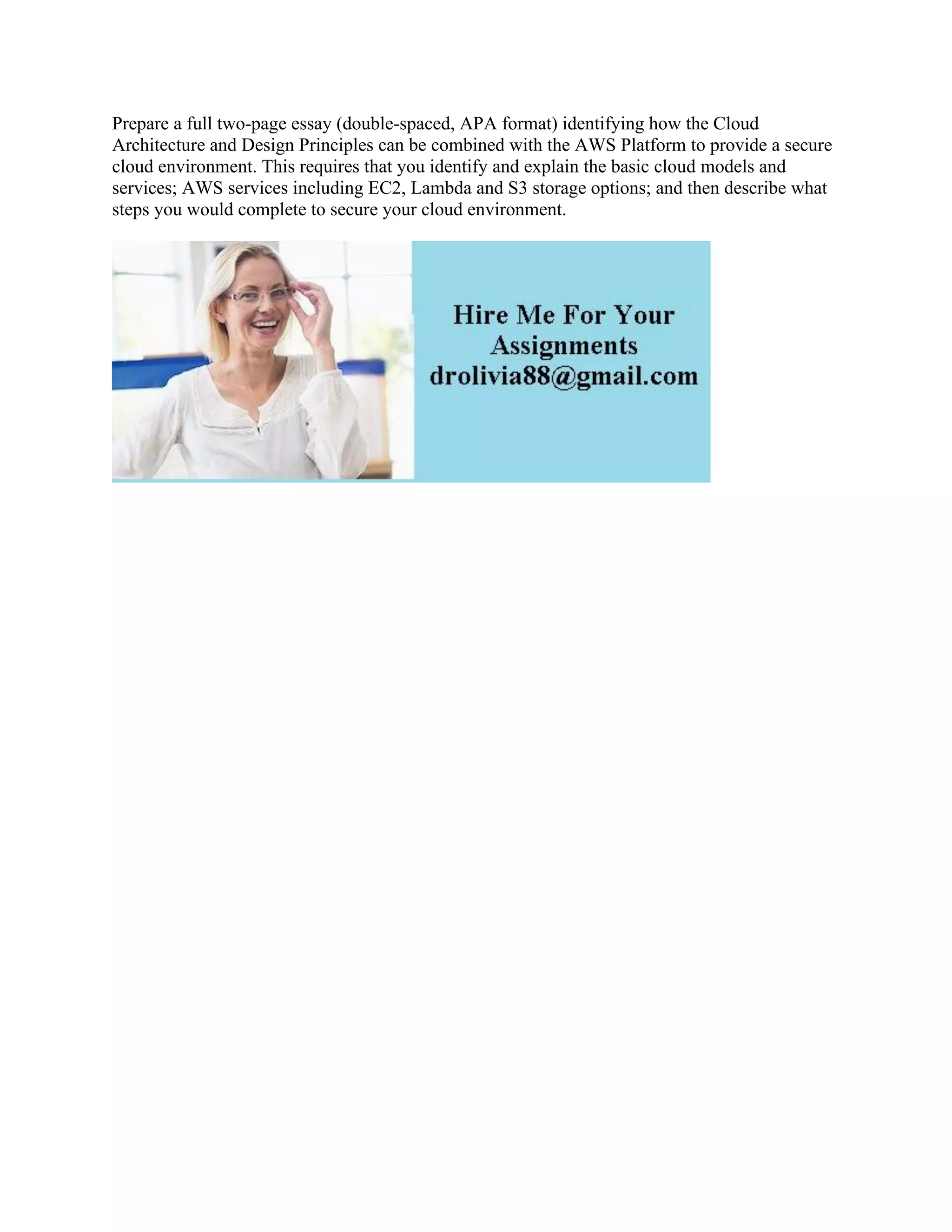 Prepare a full two-page essay (double-spaced- APA format) identifying.pdf