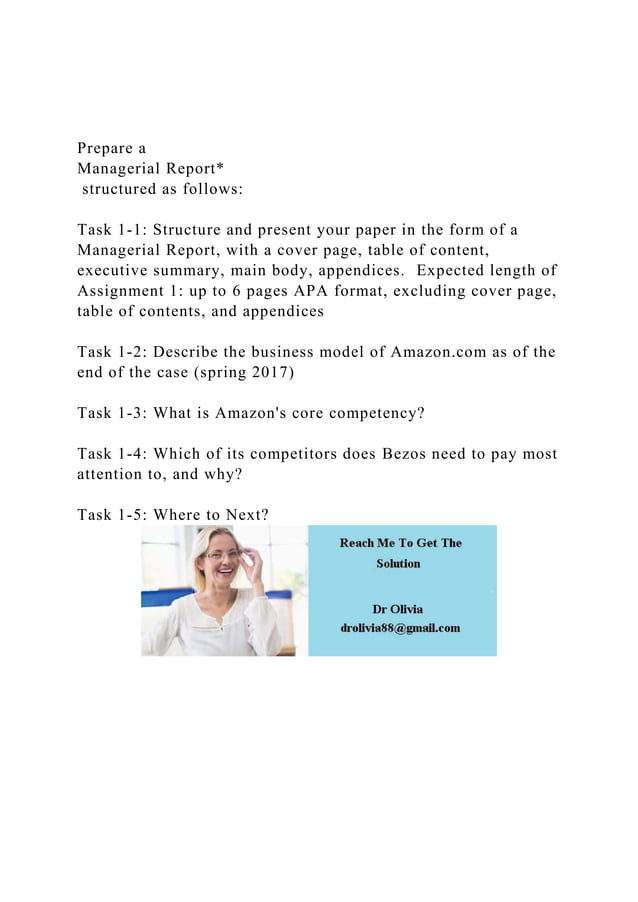 Prepare a Managerial Report structured as followsTask | PDF