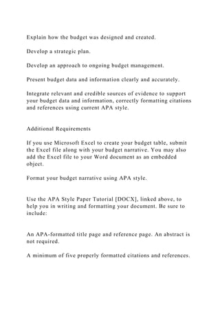 Prepare an 8-10 page operating budget for a hospital unit.In.docx