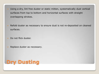 Unit 105 Prepare and clean furniture, fixtures & fittings | PPTX