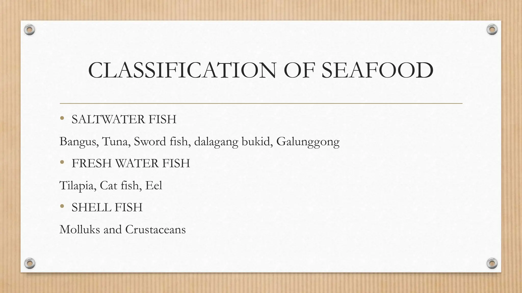 PREPARE AND COOK SEAFOOD DISHES (Processing fish and Principles of ...