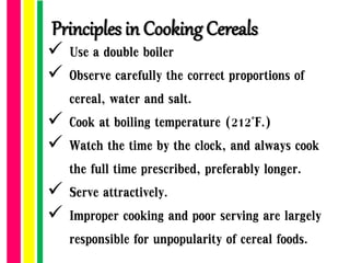 Prepare and cook starch and cereals dishes | PPTX