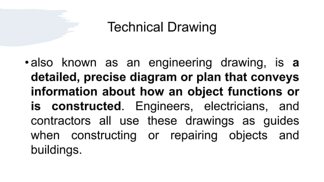 Prepare and Interpret Technical Drawing.pptx | Drawing and Sketching | Arts and Crafts