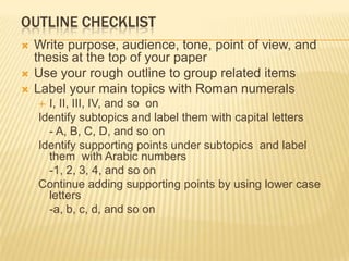 Prepare an outline | PPT