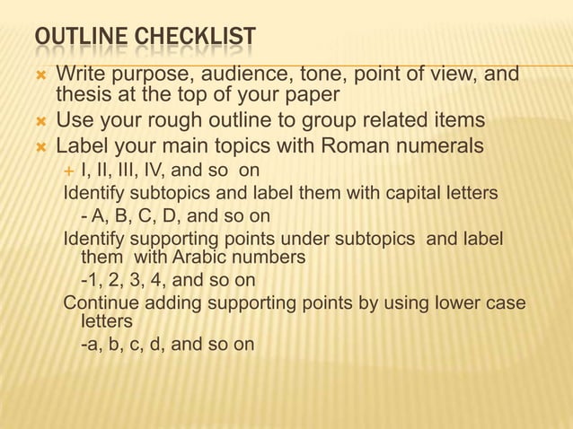 Prepare an outline | PPT