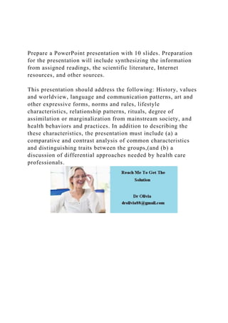 Prepare a PowerPoint presentation with 10 slides. Preparation fo.docx