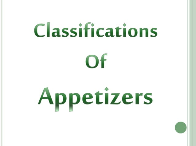 Prepare appetizers | PPTX