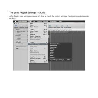 Prepare a project in Logic 9 | PDF