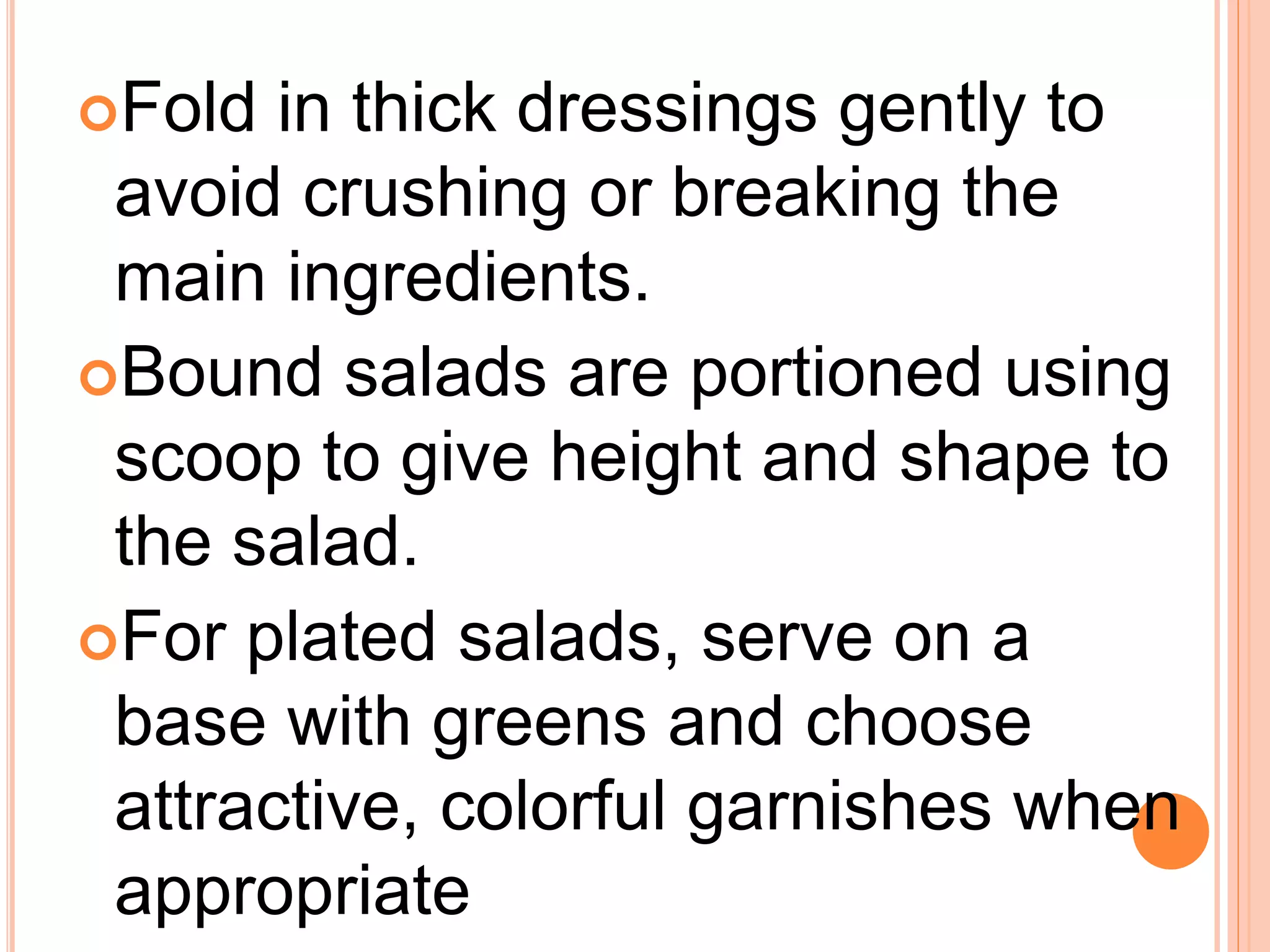 Prepare a variety of salad and dressing | PPTX