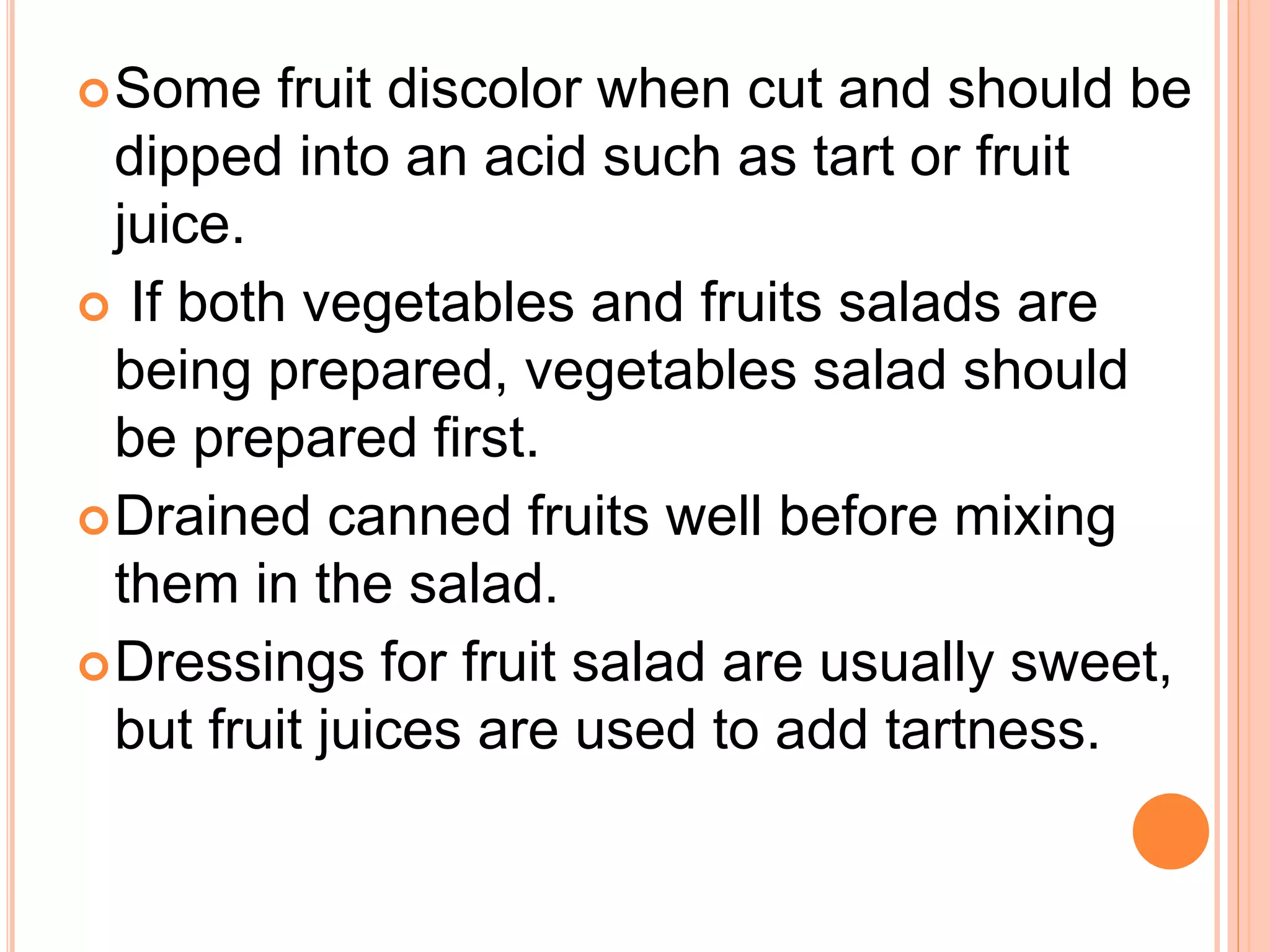 Prepare a variety of salad and dressing | PPTX