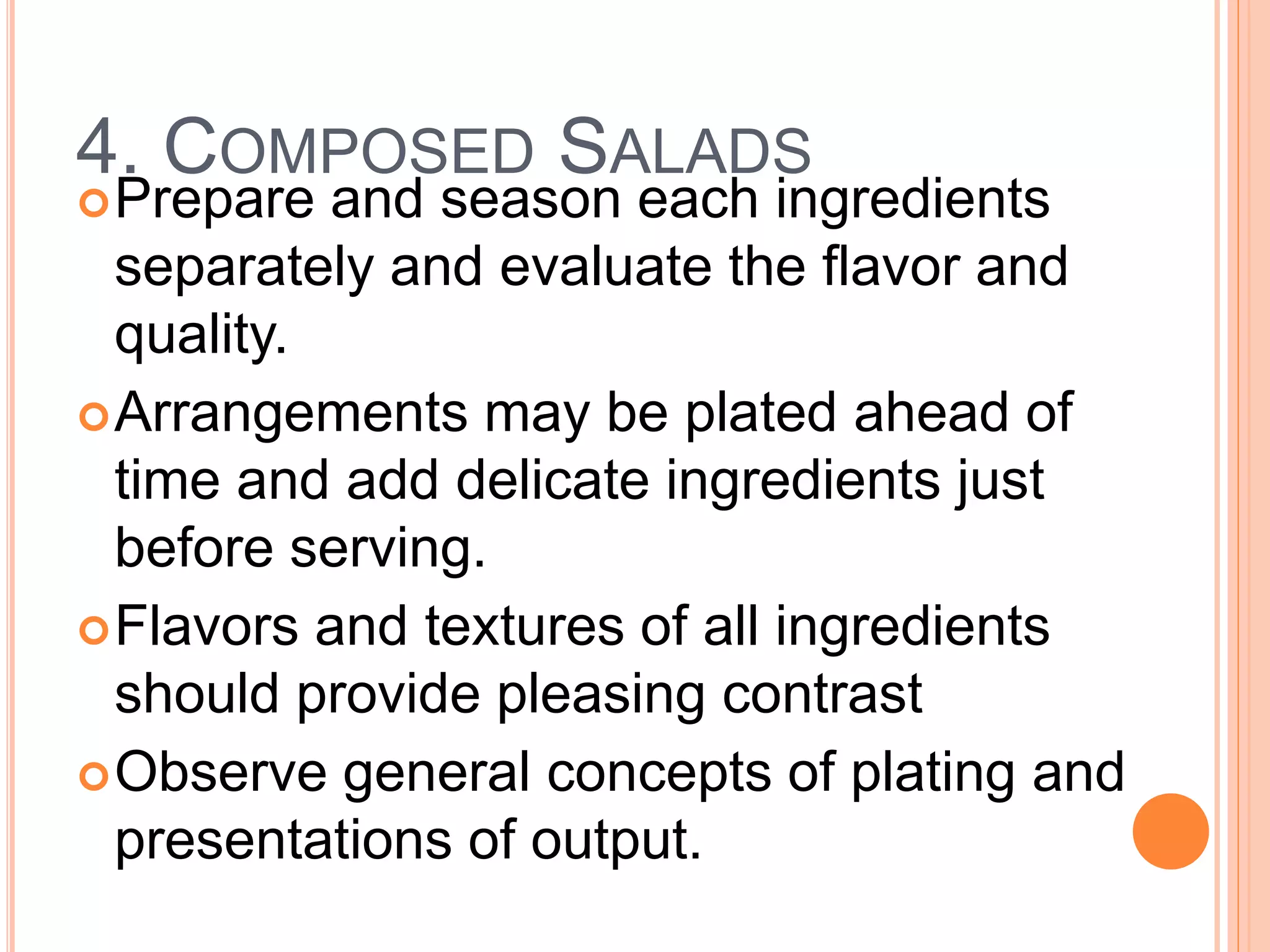 Prepare a variety of salad and dressing | PPTX