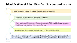 Preparedness for Adult BCG vaccination campaign | PPTX