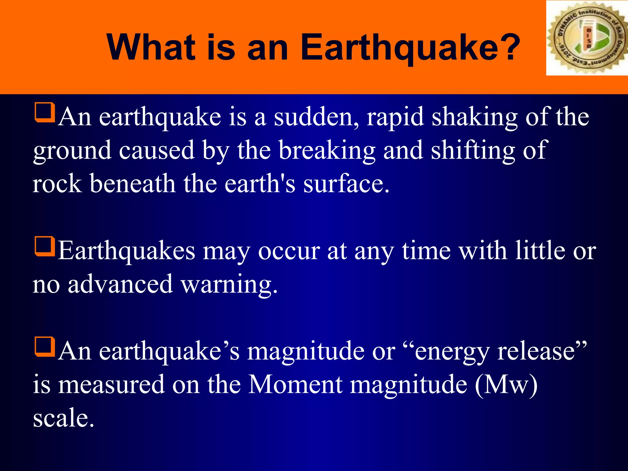 Preparedness for earthquake | PPT