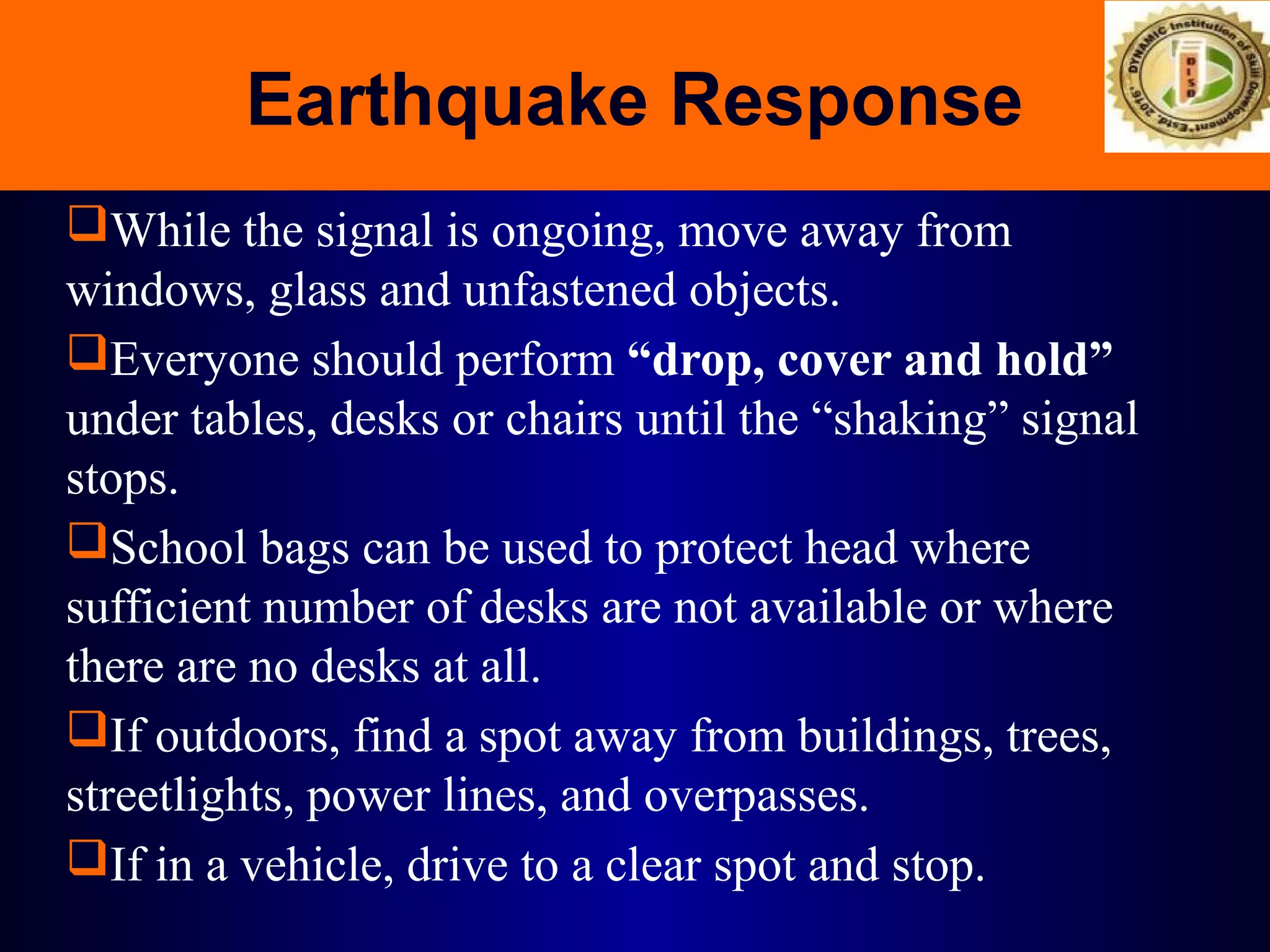 Preparedness for earthquake | PPT