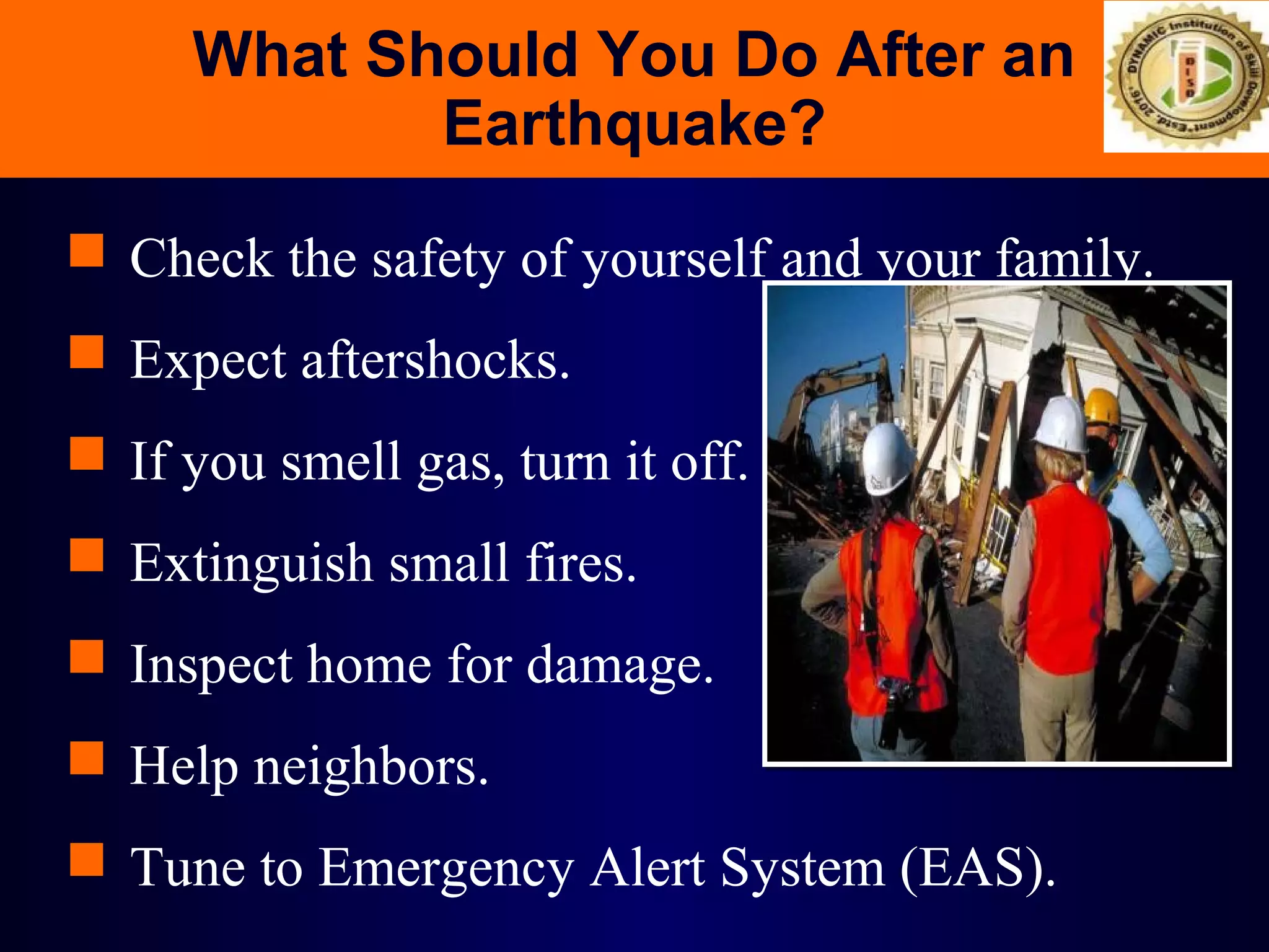 Preparedness for earthquake | PPT