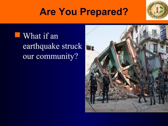 Preparedness for earthquake | PPT