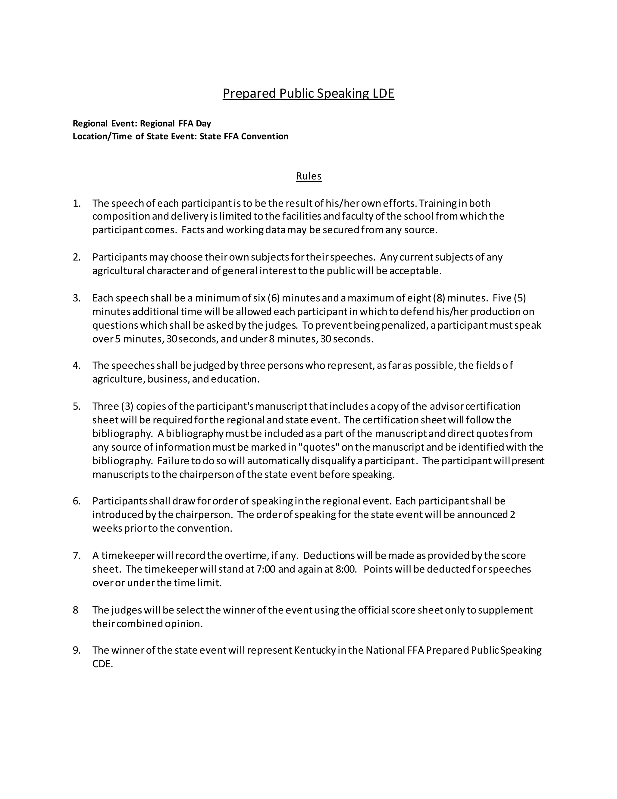 Prepared public speaking lde | DOCX