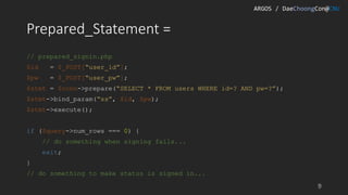 Prepared Statement 올바르게 사용하기 | PPT