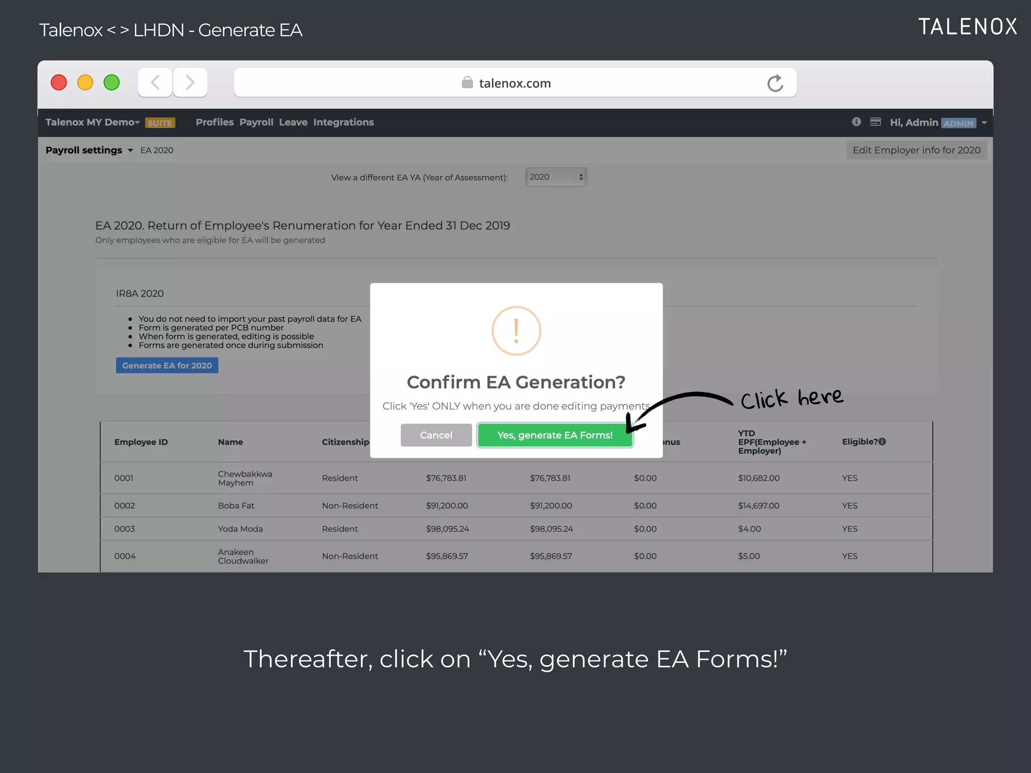 Print Form EA from Talenox | PPT
