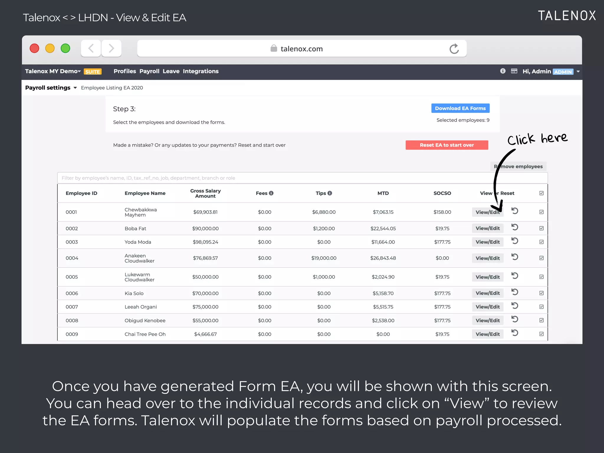 Print Form EA from Talenox | PPT